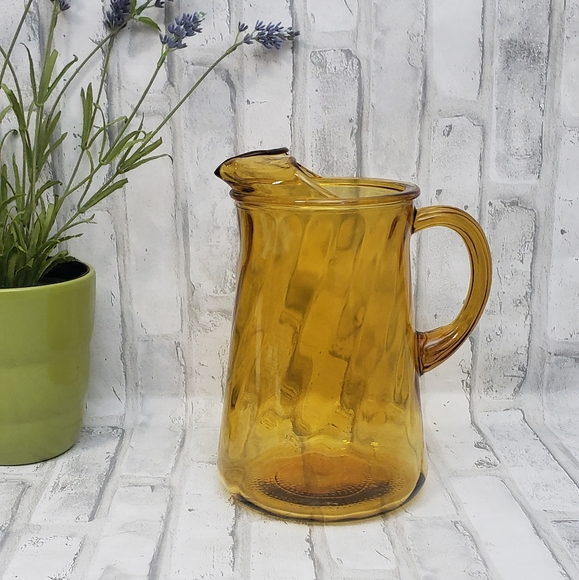 Unique Vintage | Kitchen | Vintage Amber Glass Pitcher | Poshmark